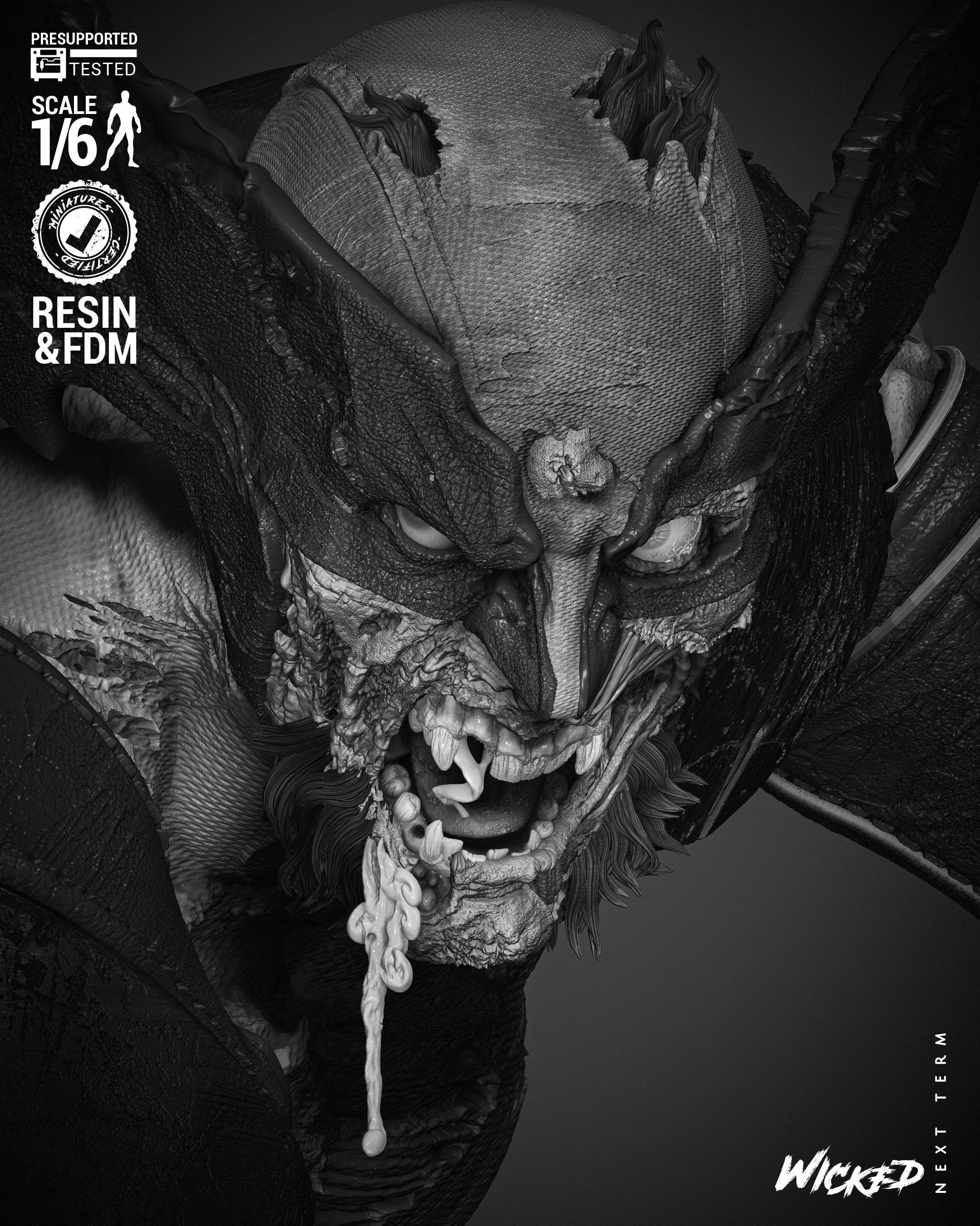 Wicked Marvel Wolverine Zombie Sculpture 3D model 3D printable | CGTrader