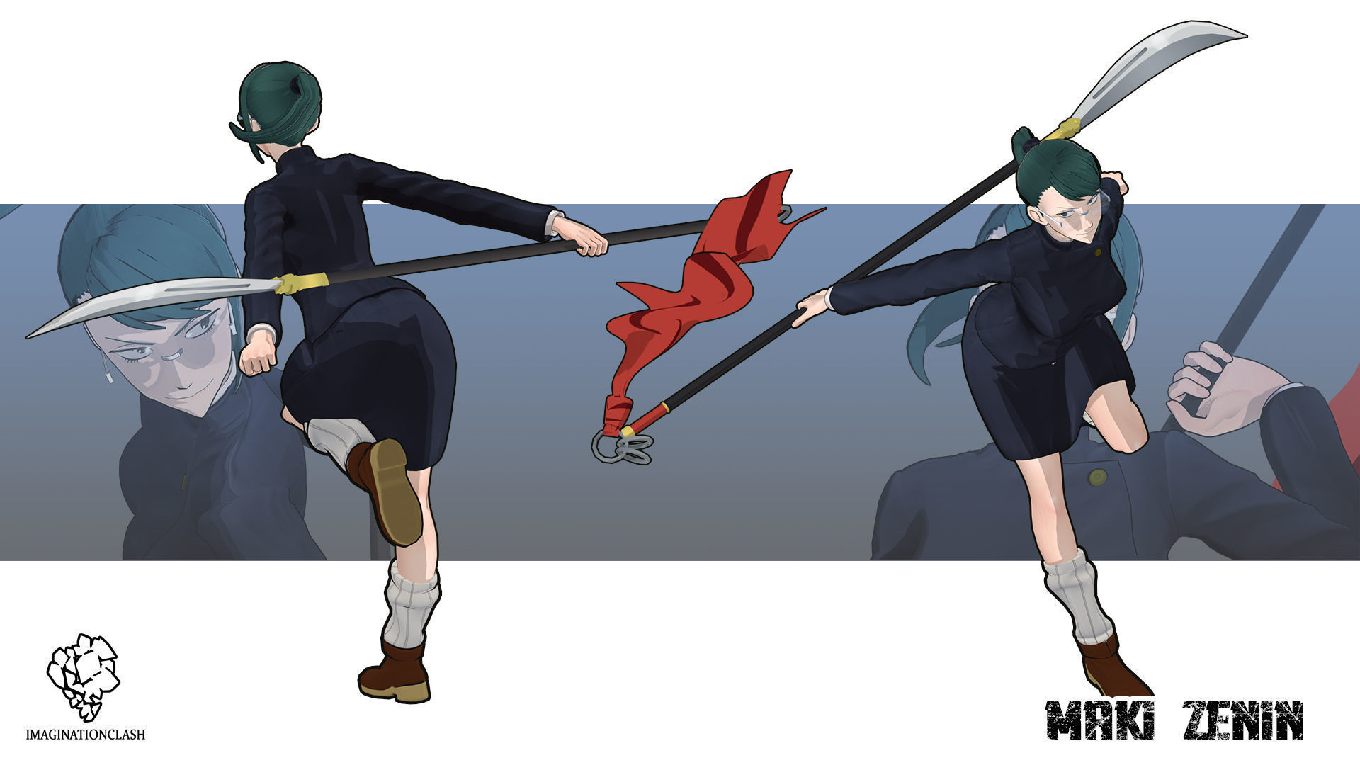 Maki Zenin Young 3D model rigged | CGTrader