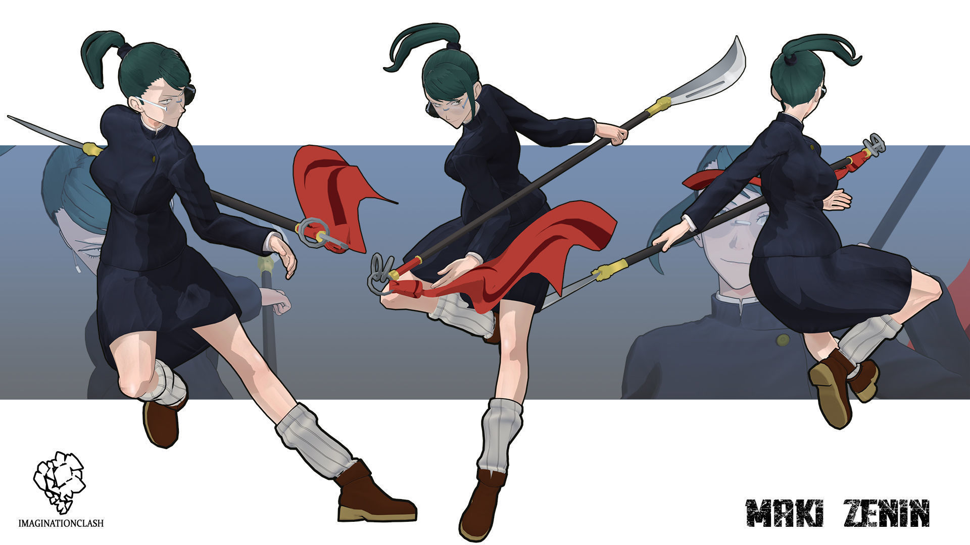 Maki Zenin Young 3D model rigged | CGTrader