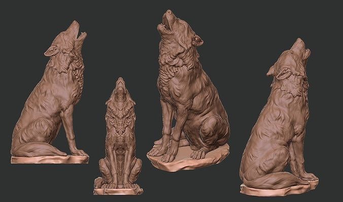 wolf heulend 3D model | CGTrader