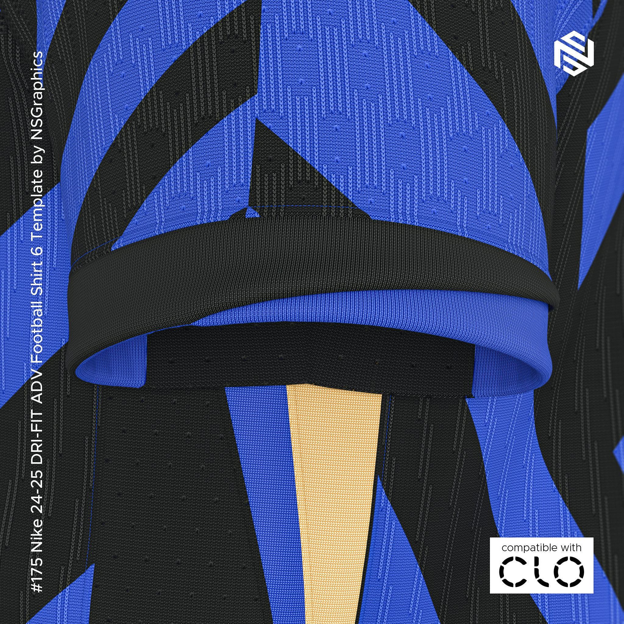 Nike 24-25 DRI-FIT ADV Football Shirt 6 Template for CLO 3D 3D model ...