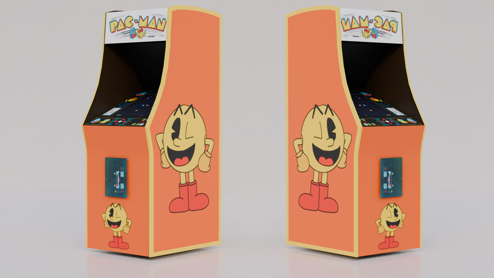 3D model Pac-Man Arcade Cabinet 3D Low Poly Model VR / AR / low-poly ...