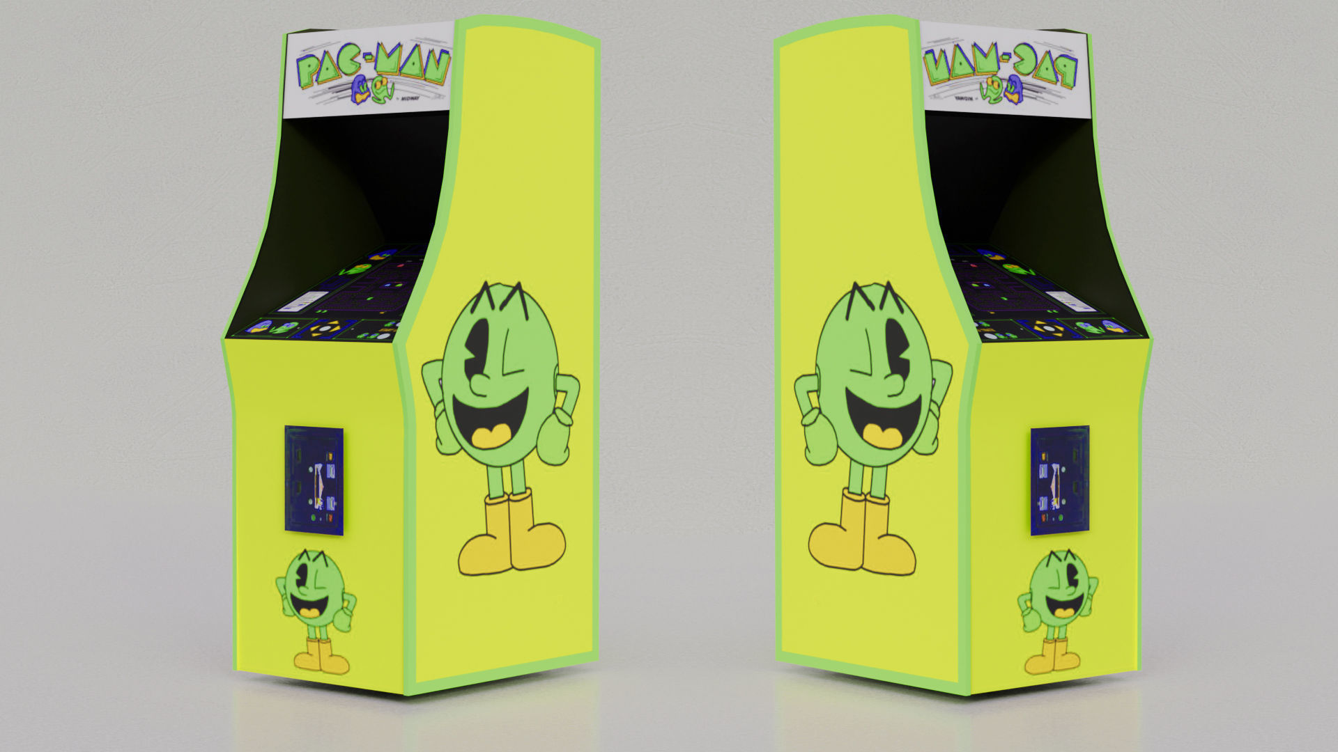 3D model Pac-Man Arcade Cabinet 3D Low Poly Model VR / AR / low-poly ...