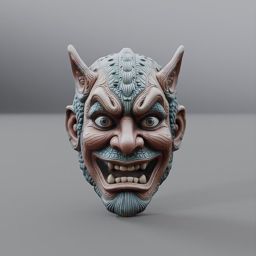 Japanese mask 3D model | CGTrader