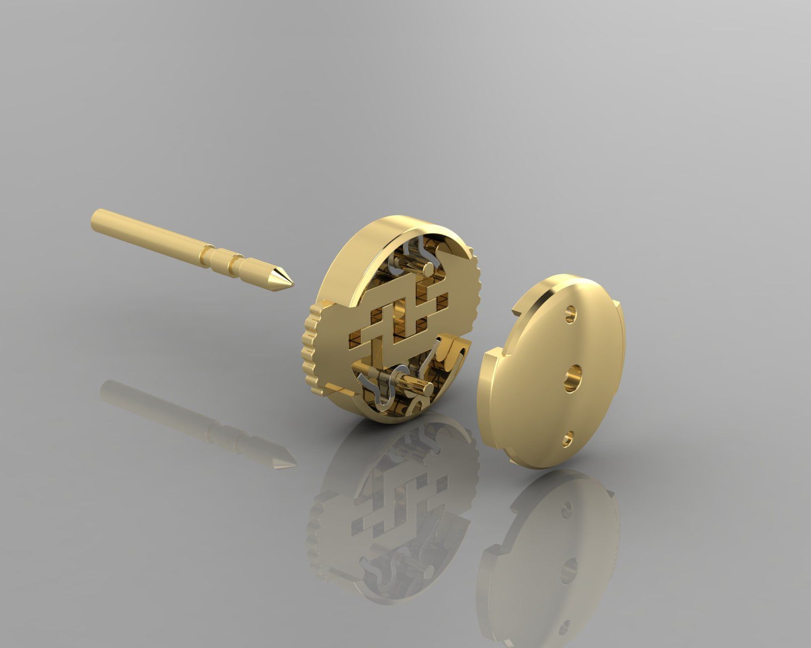 System ALPA Lock earrings 3D model 3D printable | CGTrader