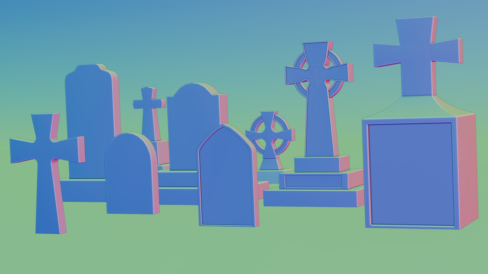 Gravestone Pack free 3D model | CGTrader