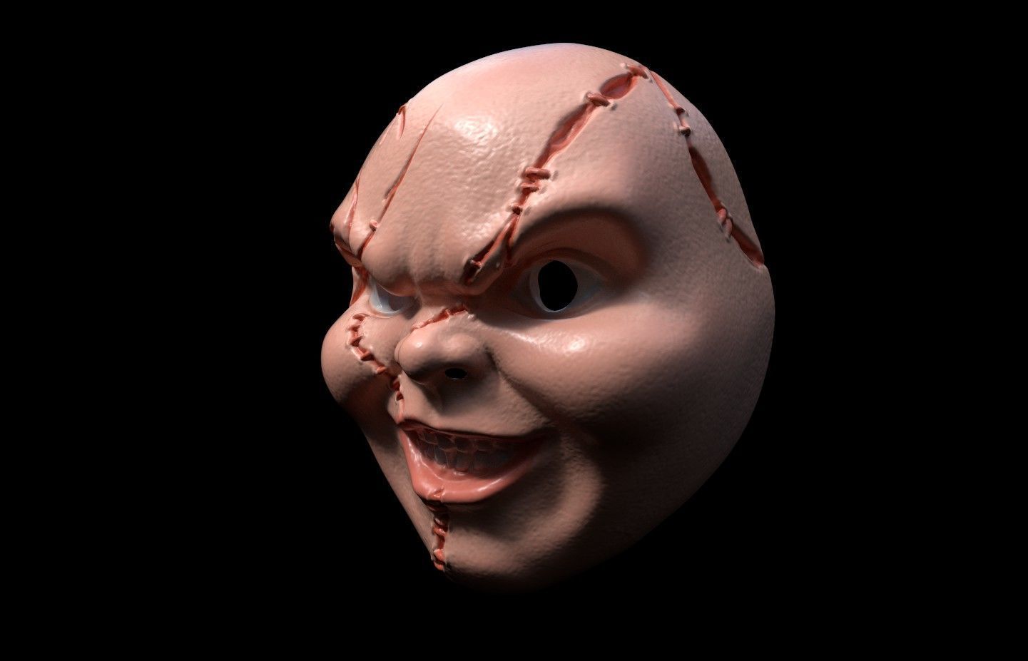 Chucky Scars Halloween Mask 3d digital download 3D model 3D printable ...