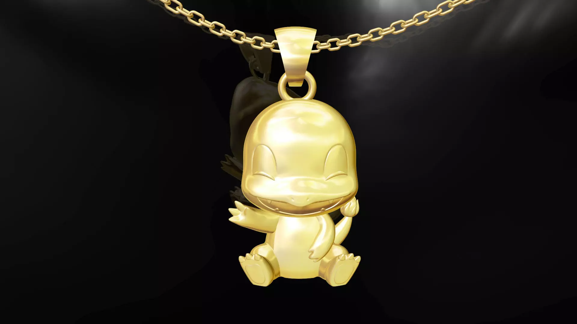 Baby Charmander Pokemon pendant jewelry gold 3D model 3D printable ...