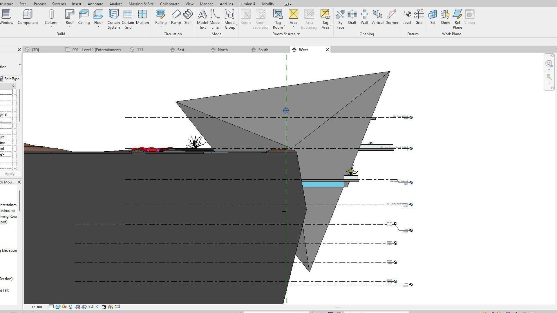 Revit Modern Mountain Cliff house on beach Lumion Revit 3D model | CGTrader