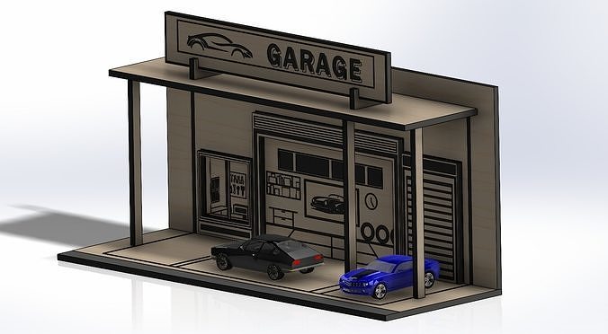 laser cut garage model 3D model 3D printable | CGTrader