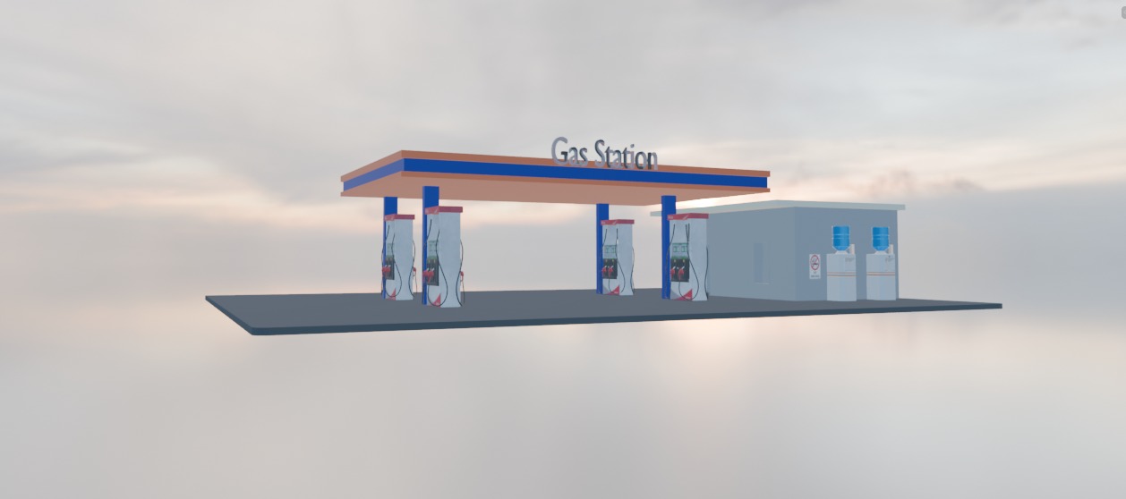 Gas Station free VR / AR / low-poly 3D model | CGTrader