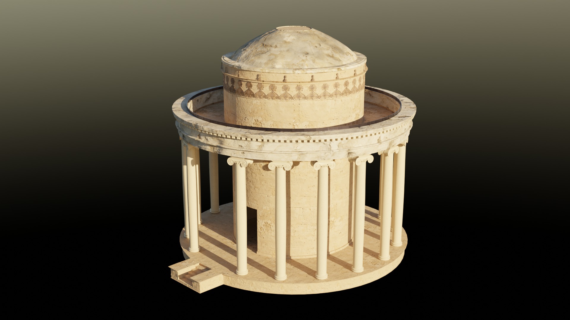 Ancient round temple free 3D model | CGTrader