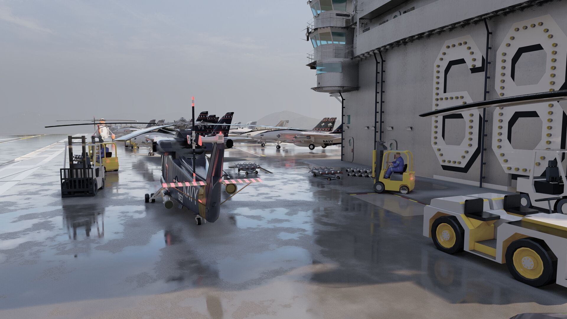 USS nimitz cvn 68 with interior 3D model | CGTrader
