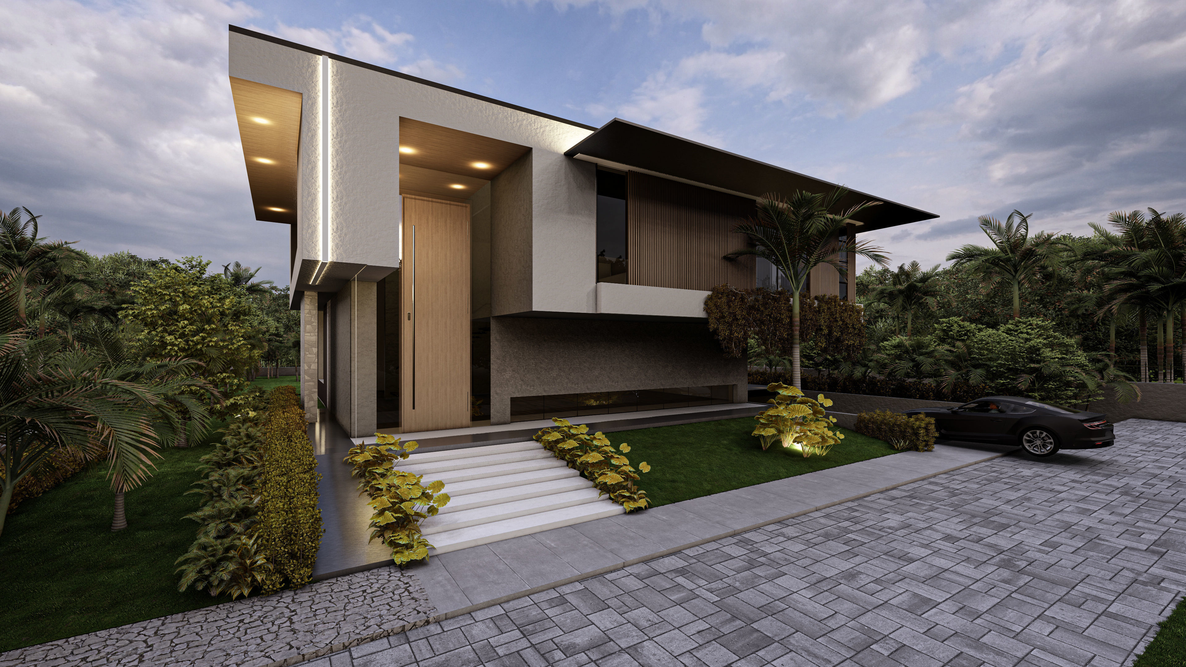 Modern Luxury Villa Exterior Design 3D Model 3D model animated | CGTrader
