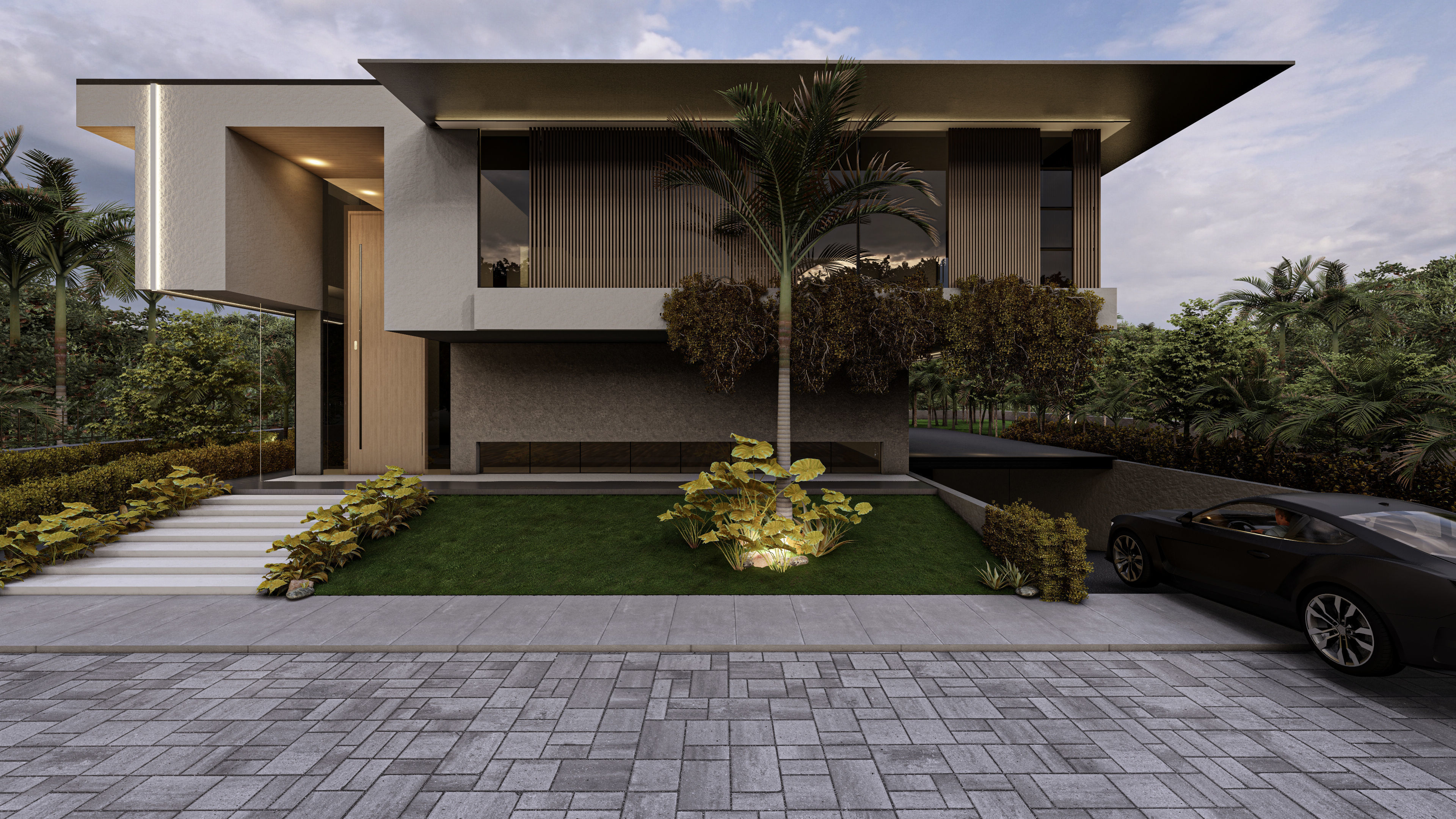 Modern Luxury Villa Exterior Design 3D Model 3D model animated | CGTrader