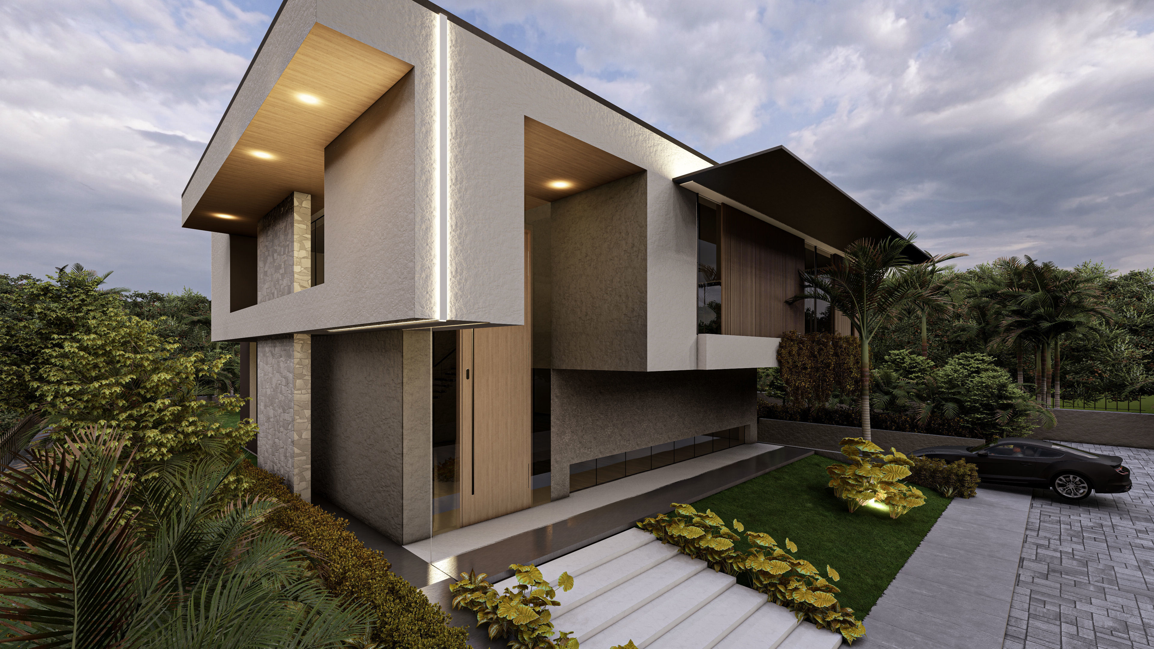 Modern Luxury Villa Exterior Design 3D Model 3D model animated | CGTrader
