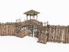 Asian ancient architecture checkpoint defense gate 3D model | CGTrader