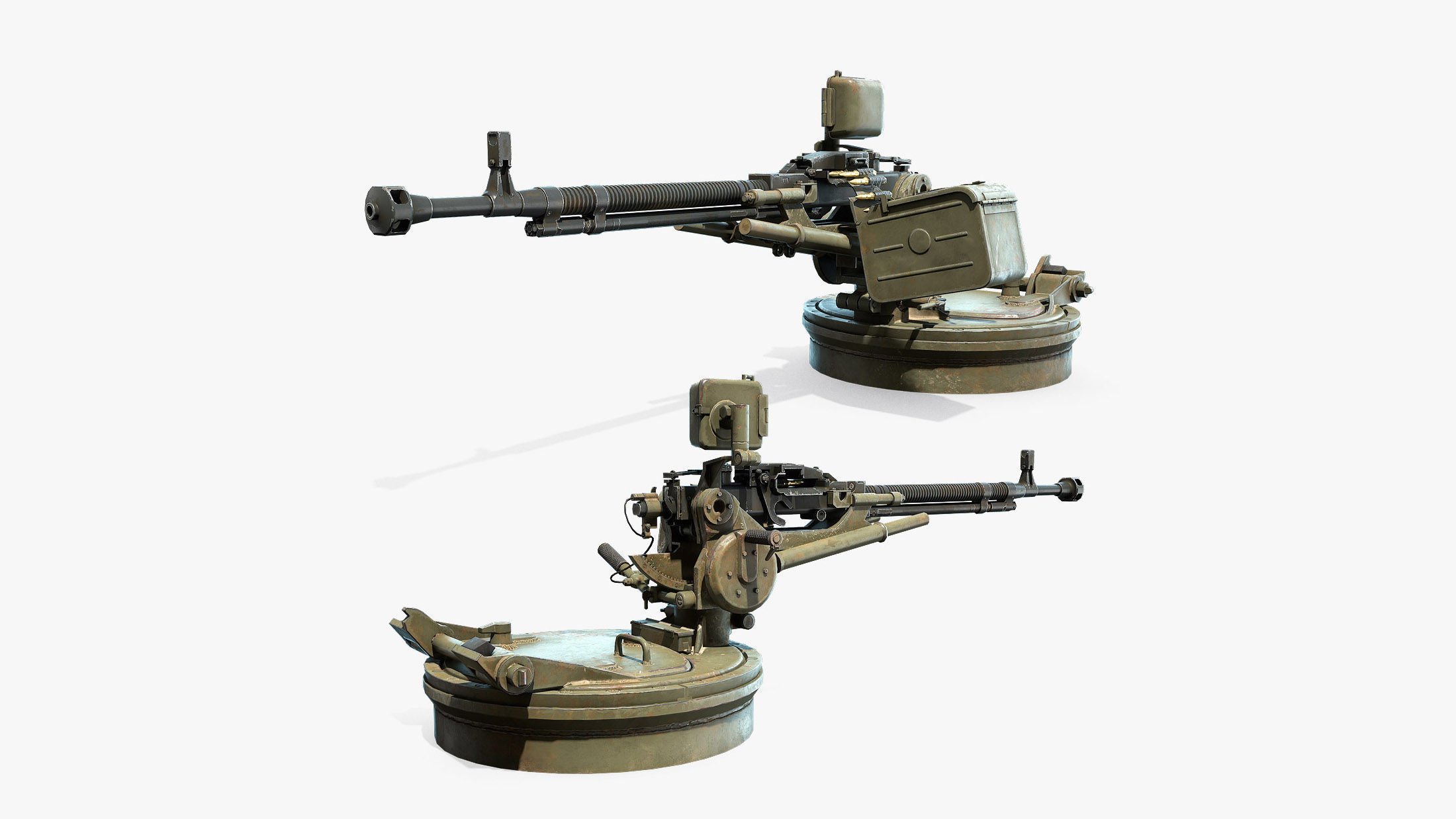 3D model DShK Machine Gun Turret for ASU-85 VR / AR / low-poly | CGTrader
