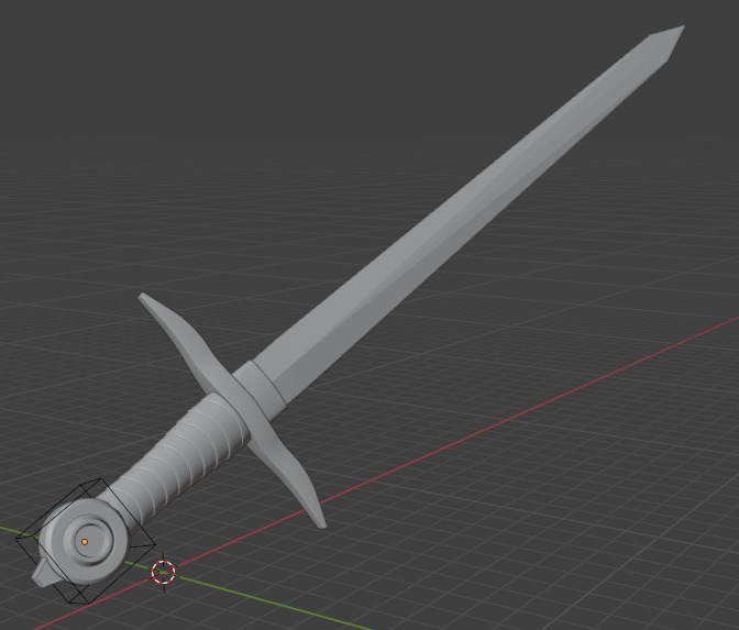 Steel Battle-Worn Sword with Leather Grip and Golden Pommel free VR ...