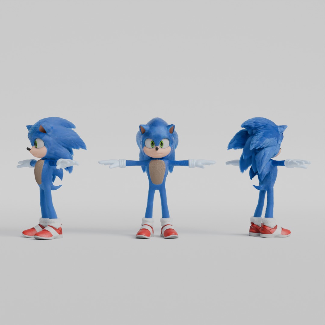 Sonic the Hedgehog movie 3D model 3D model rigged | CGTrader