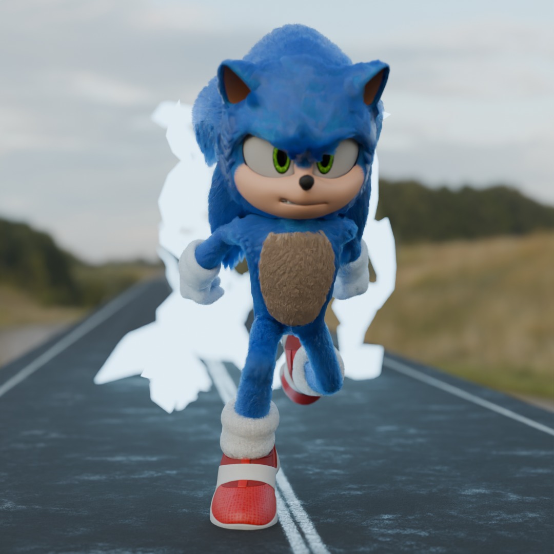 Sonic the Hedgehog movie 3D model 3D model rigged | CGTrader