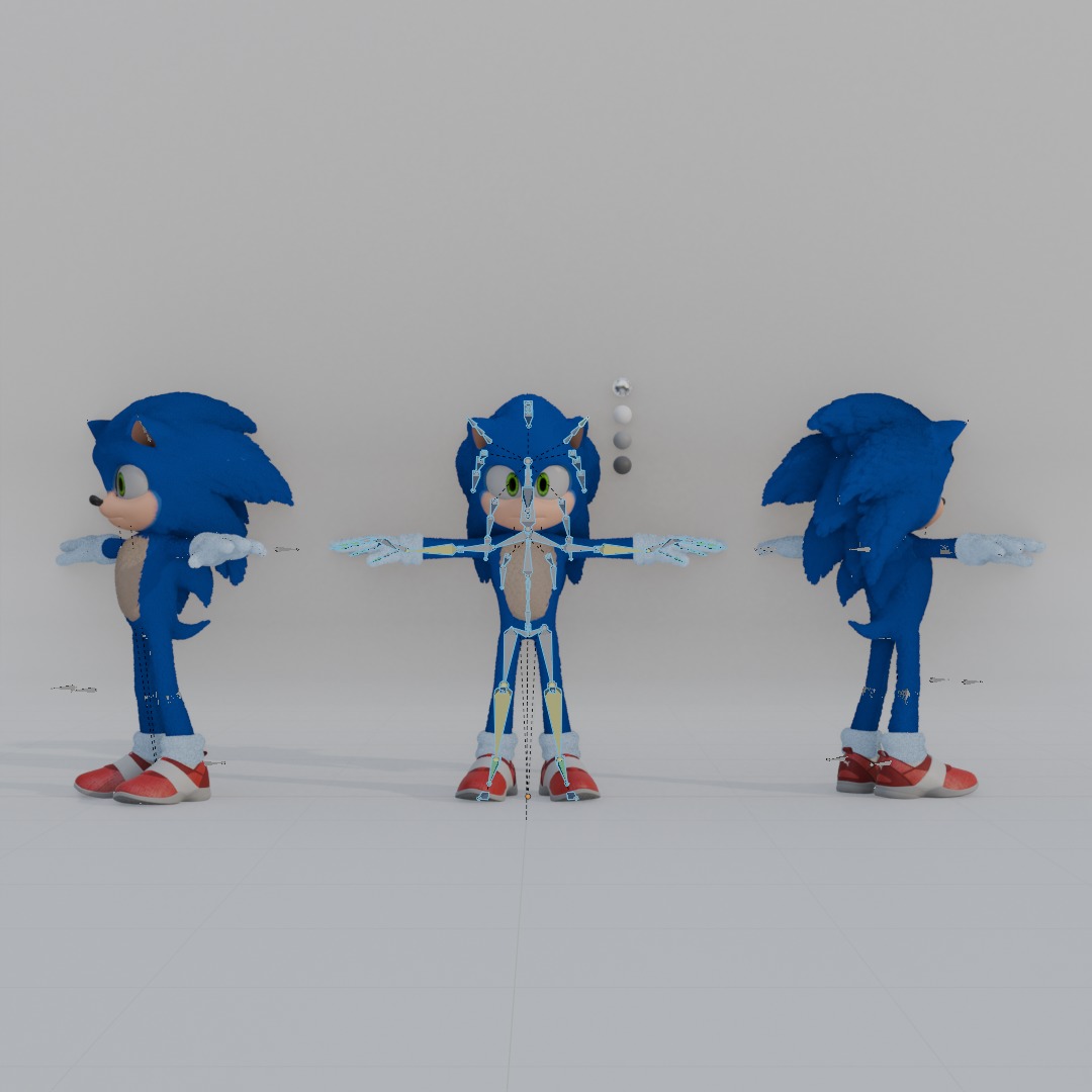 Sonic the Hedgehog movie 3D model 3D model rigged | CGTrader