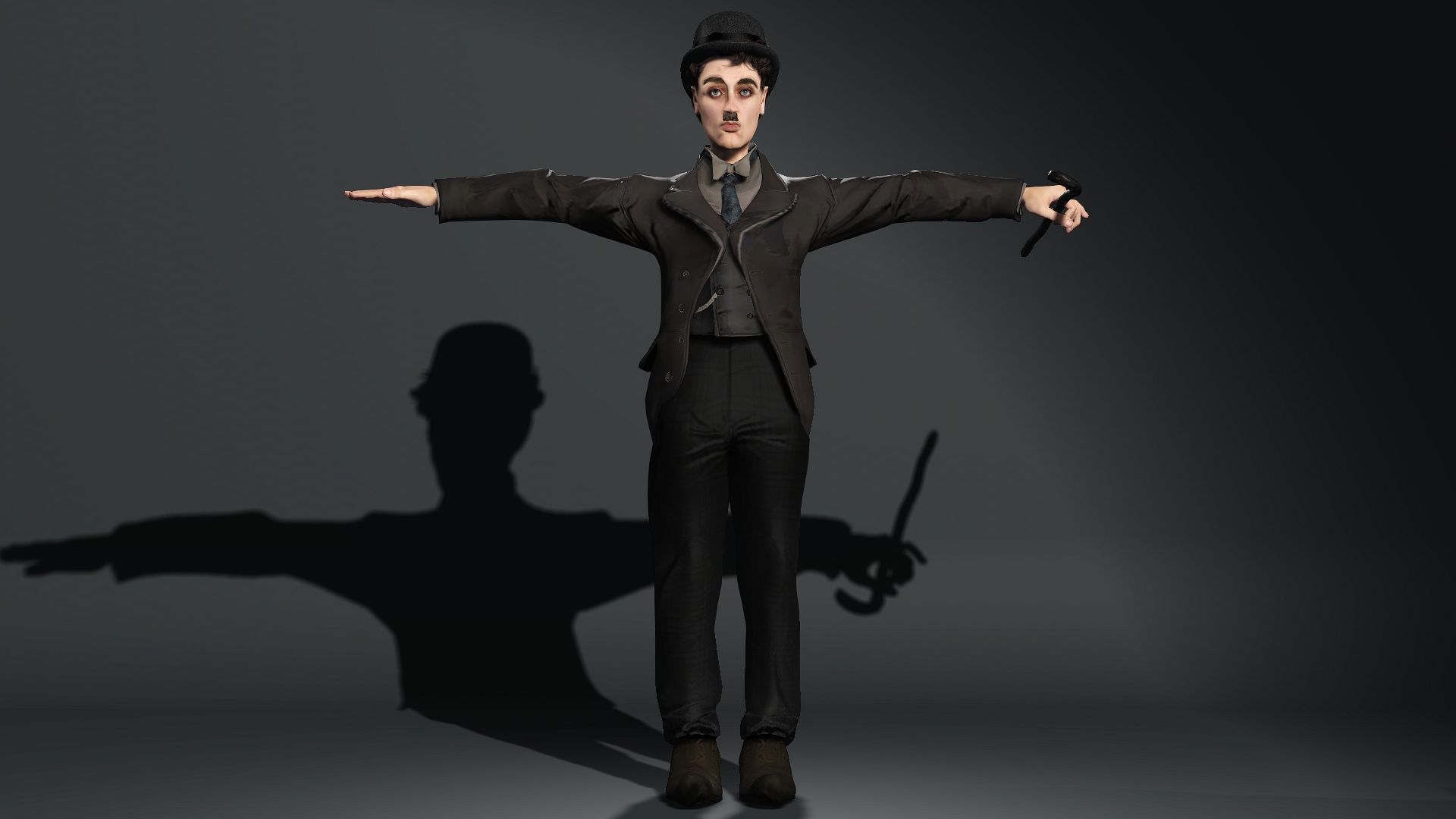 Charlie Chaplin High quality character full Rigged and Animated 3D ...
