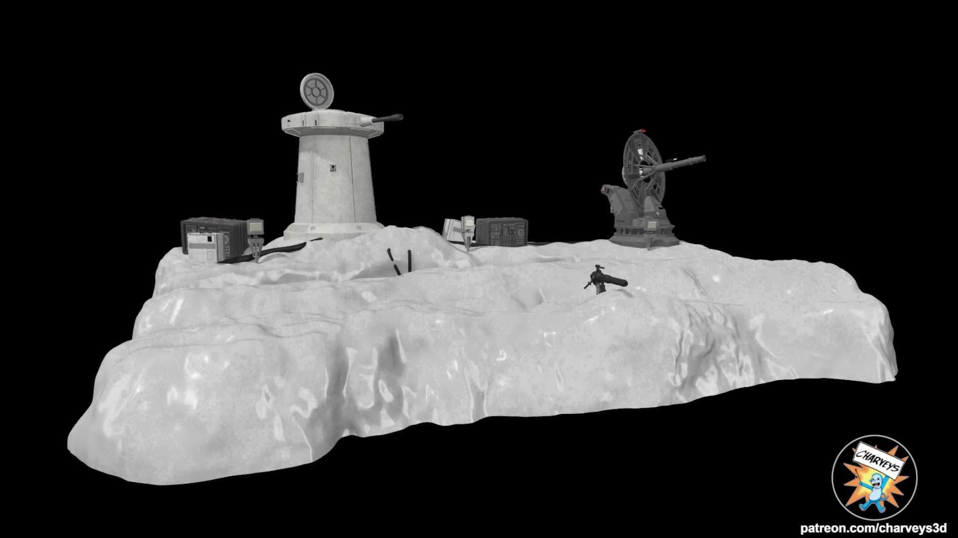 Star Wars Hoth Battle Trench Diorama for action figures 3D model 3D ...