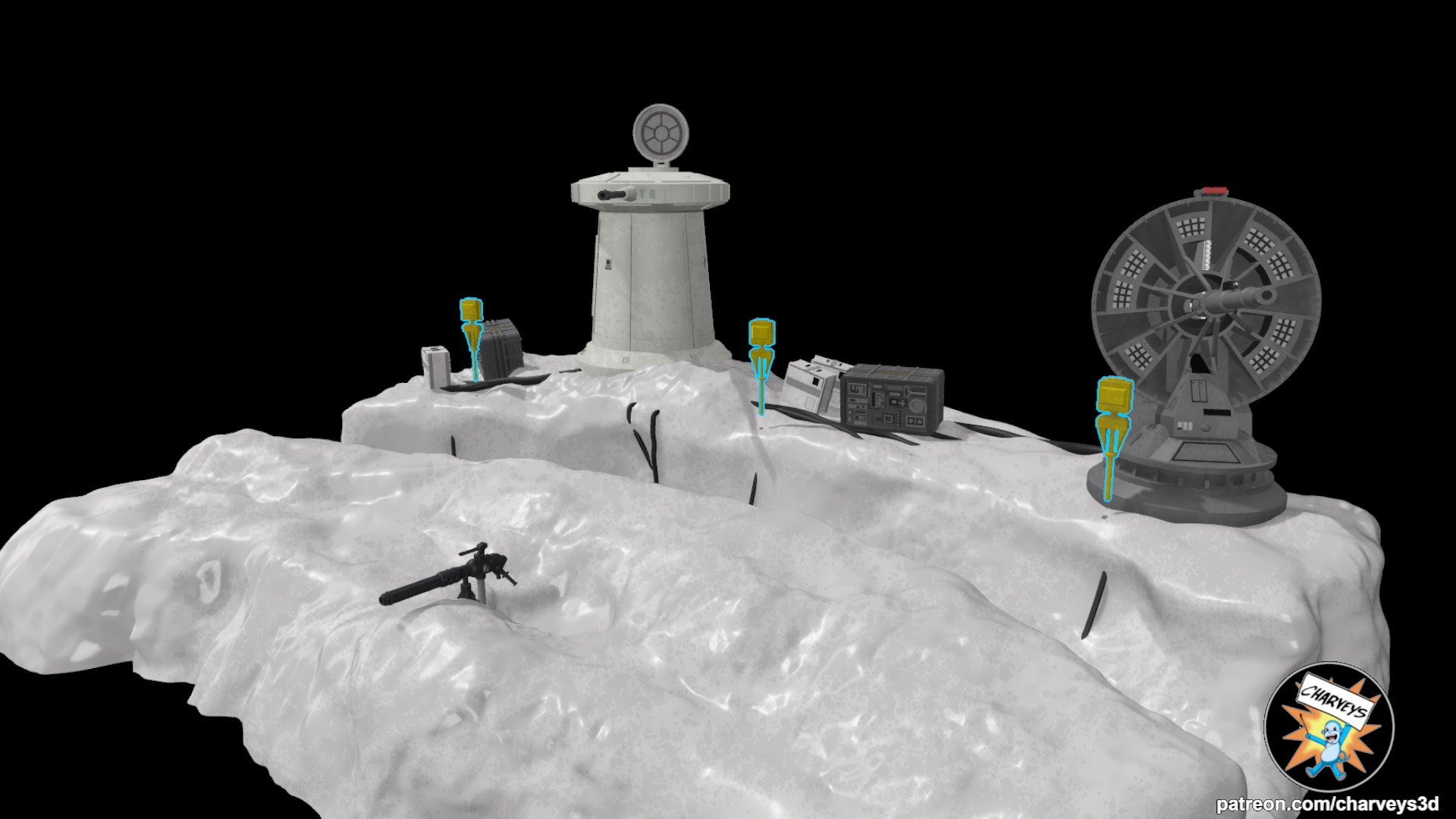 Star Wars Hoth Battle Trench Diorama for action figures 3D model 3D ...