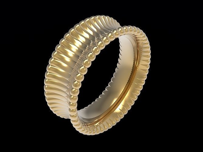 Ribbed Statement jewelry Ring free 3D model 3D printable | CGTrader