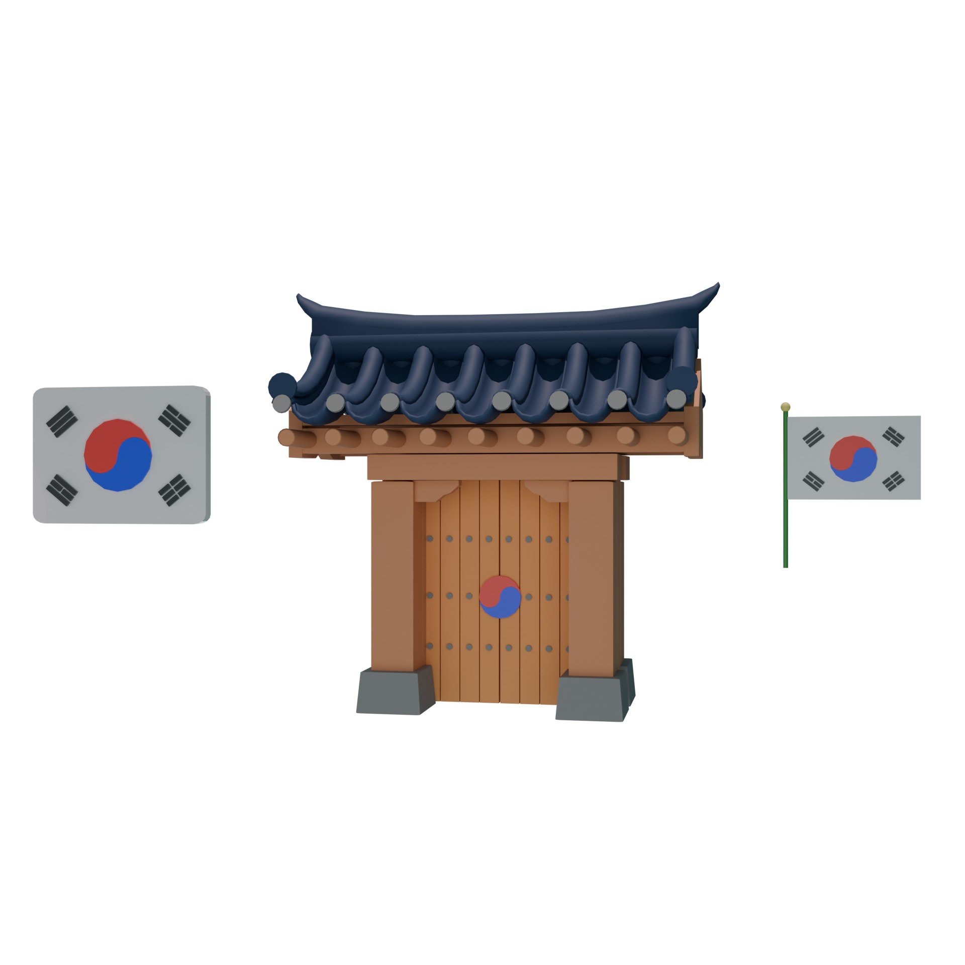 Korea traditional house Han-ok 3D model | CGTrader