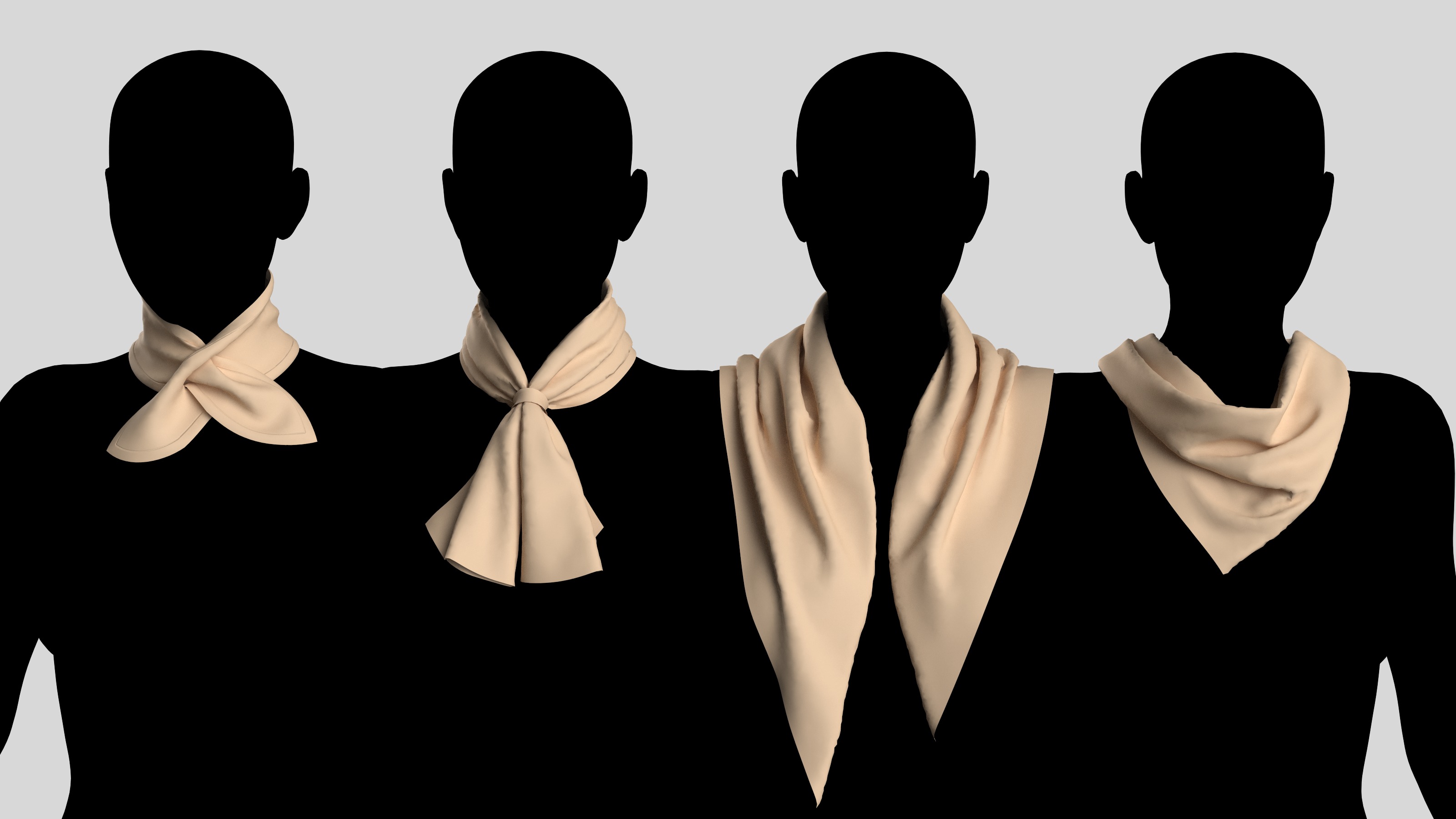 25 Types of Scarves 3D model | CGTrader