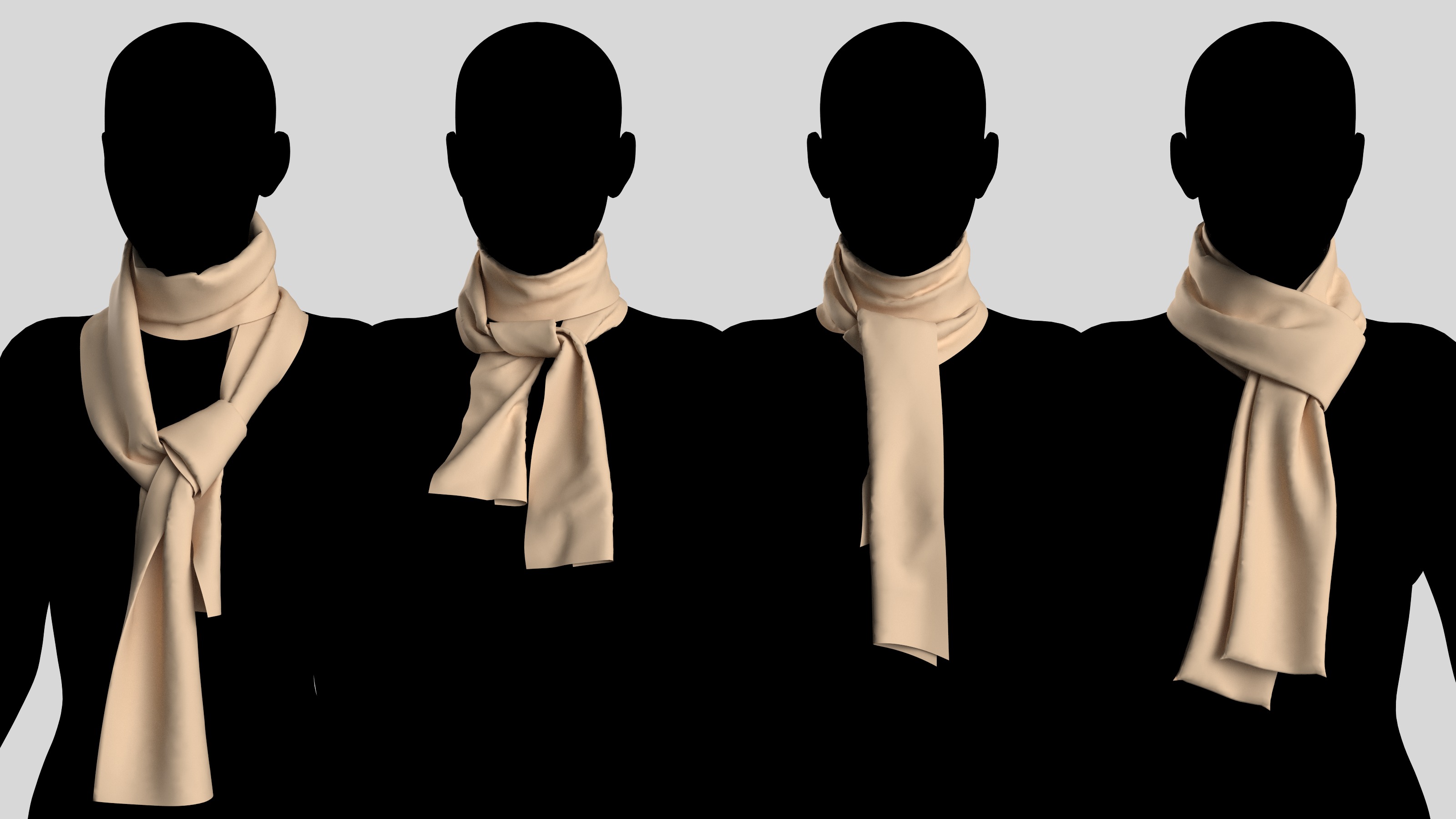 25 Types of Scarves 3D model | CGTrader
