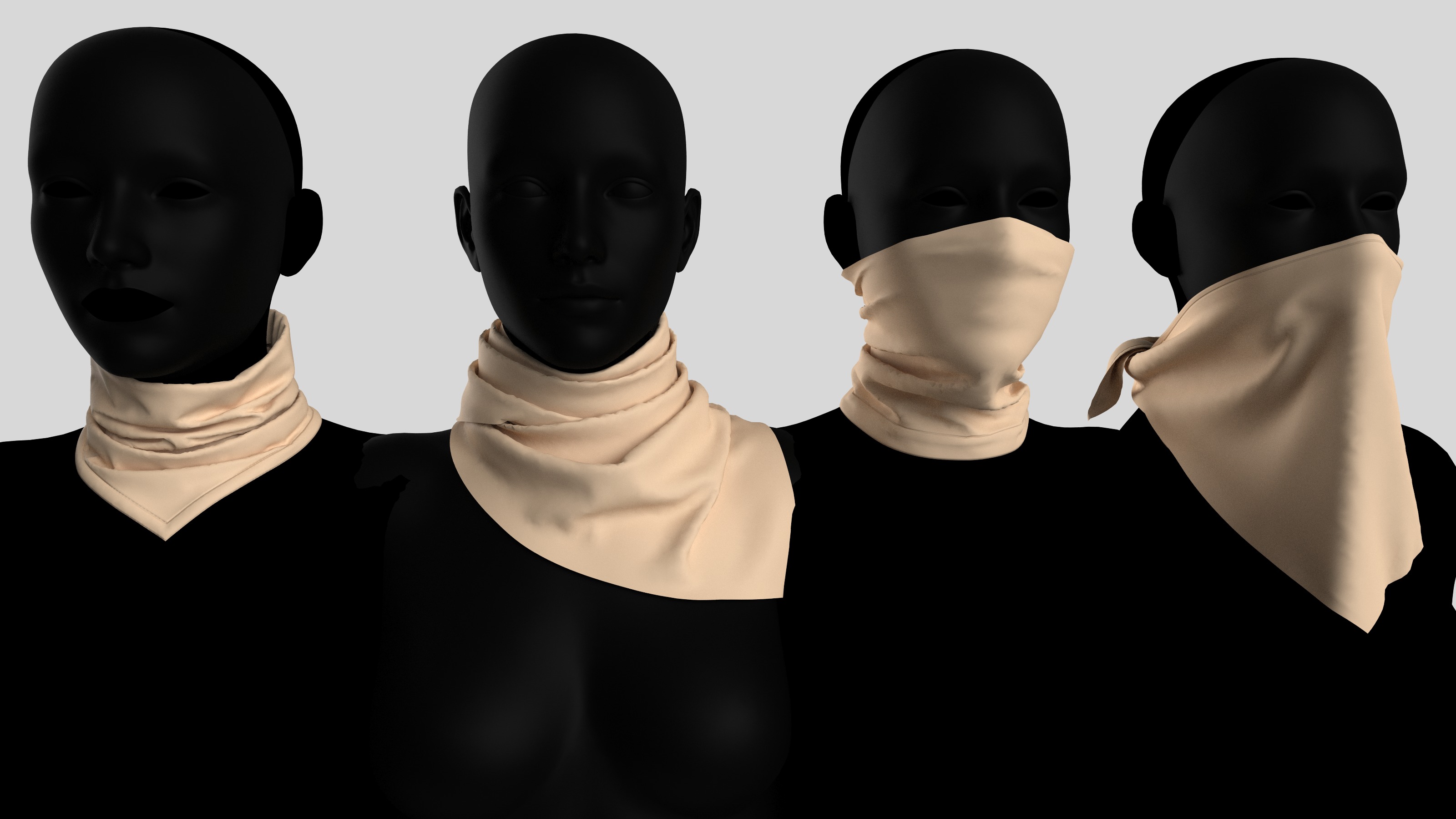 25 Types of Scarves 3D model | CGTrader