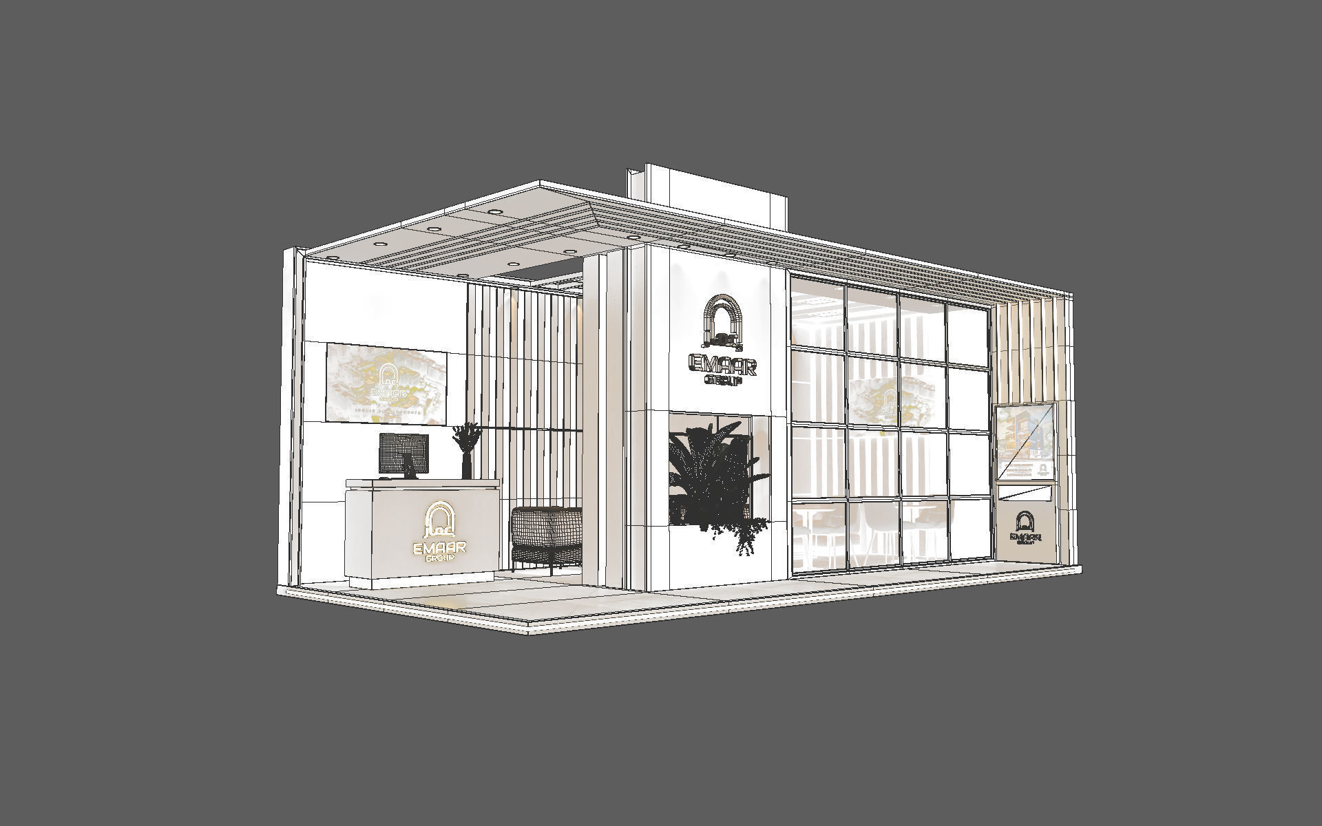 real estate Booth Exhibition Stand 3D model | CGTrader
