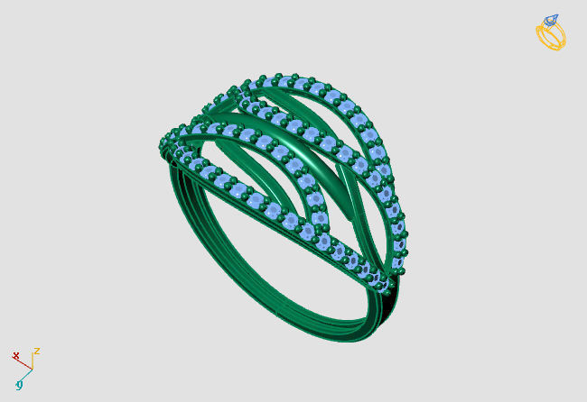 Women Ring Diamond Stone STL 3DM Lightweight Printable 3D model 3D ...