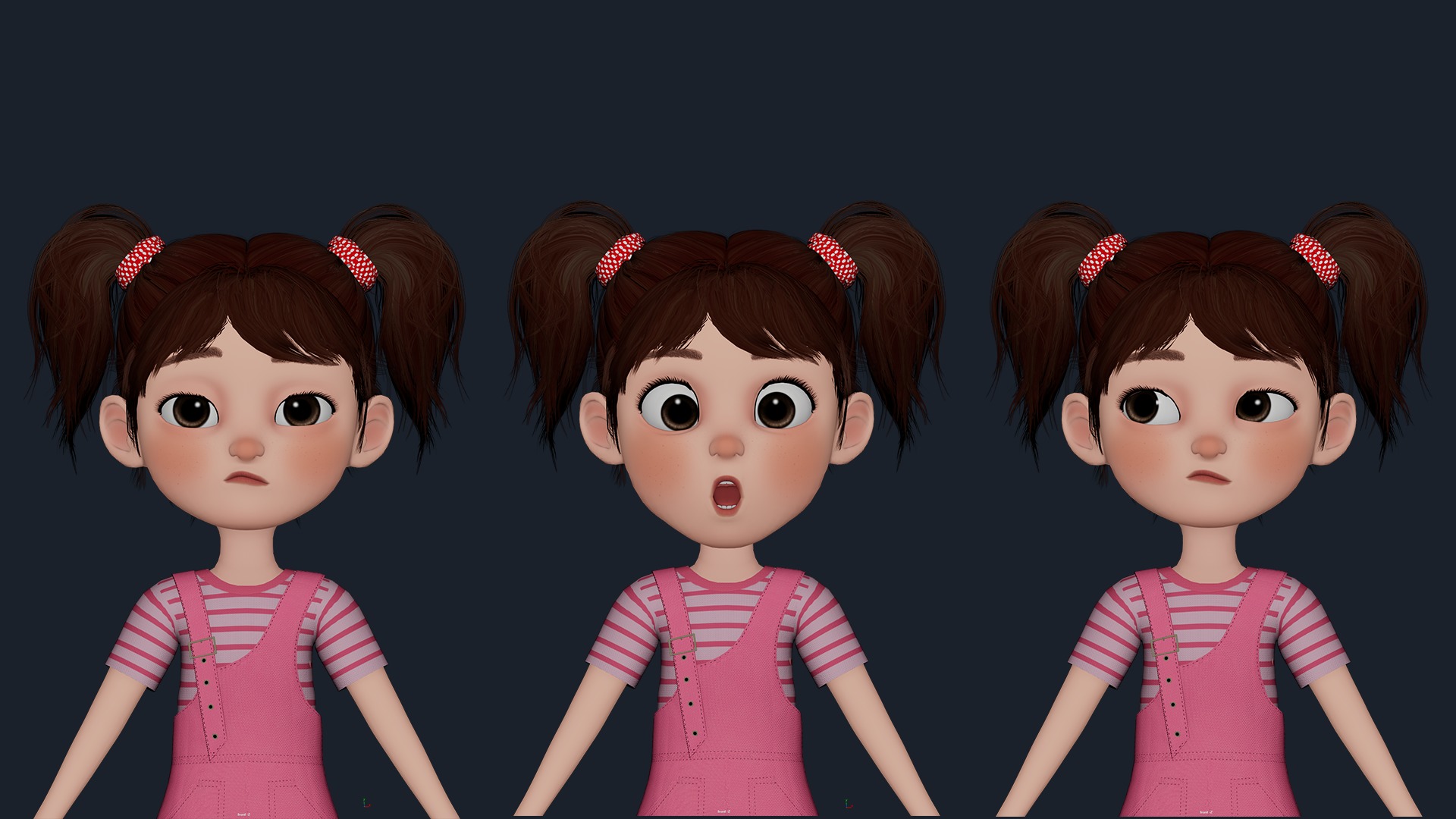 CARTOON GIRL - rigged child 3D model rigged | CGTrader