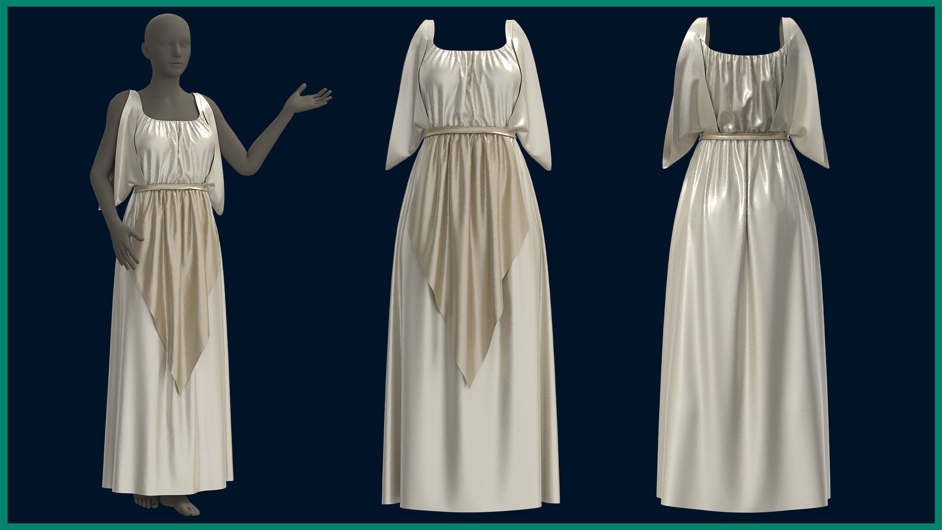 7 female Greek dress 3D model | CGTrader