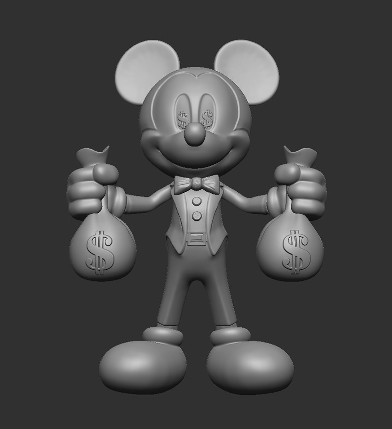 Mickey Mouse dollar 3D model 3D printable | CGTrader