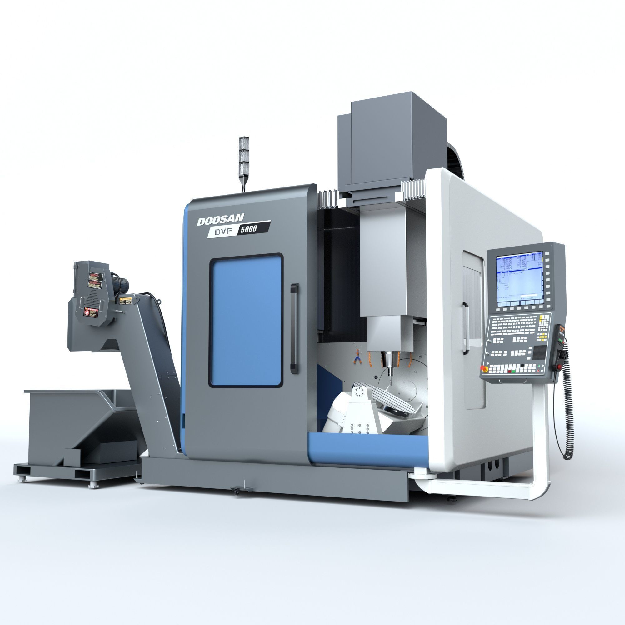 Doosan Milling CNC Machine Rigged 3D model animated rigged | CGTrader