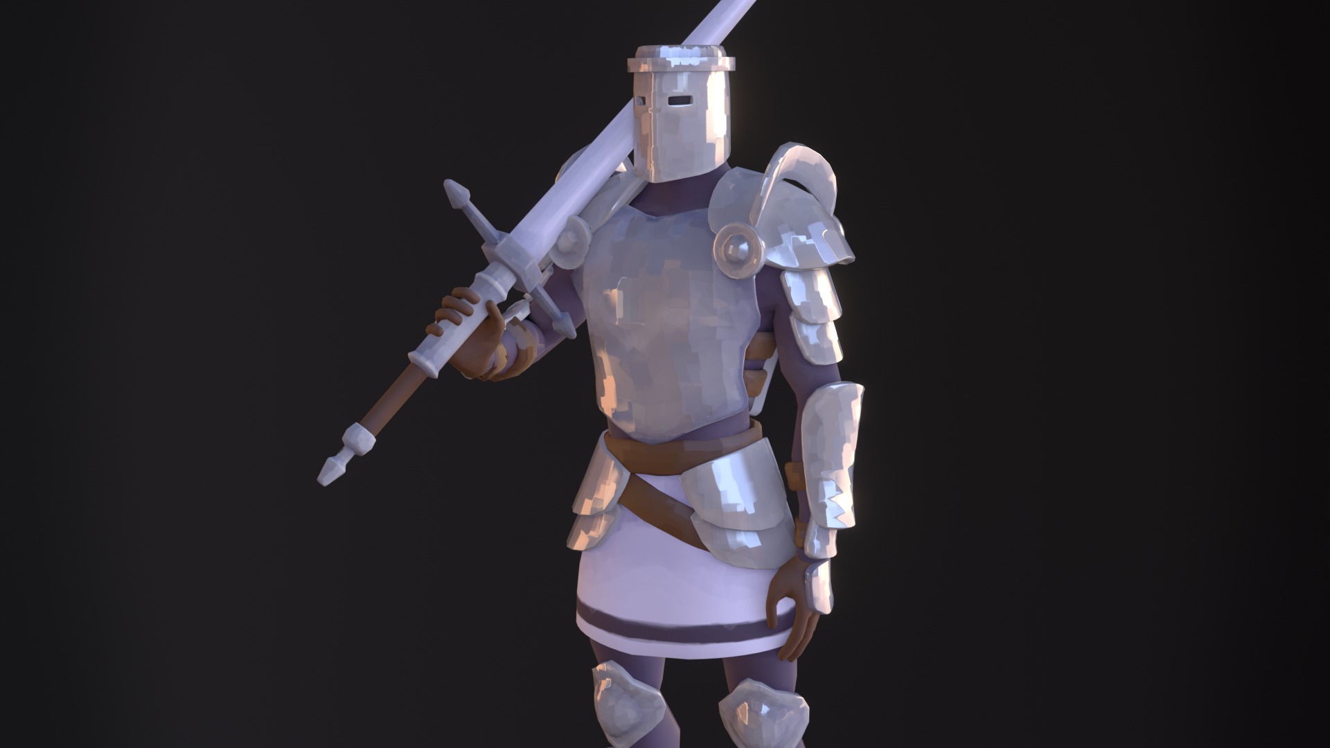 Hand Painted Paladin Knight - Rigged and Game Ready free VR / AR / low ...