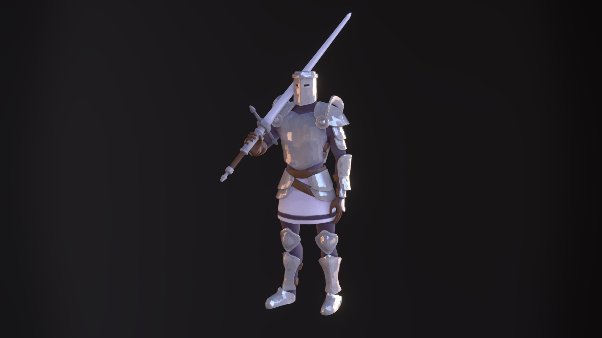 Hand Painted Paladin Knight - Rigged and Game Ready free VR / AR / low ...