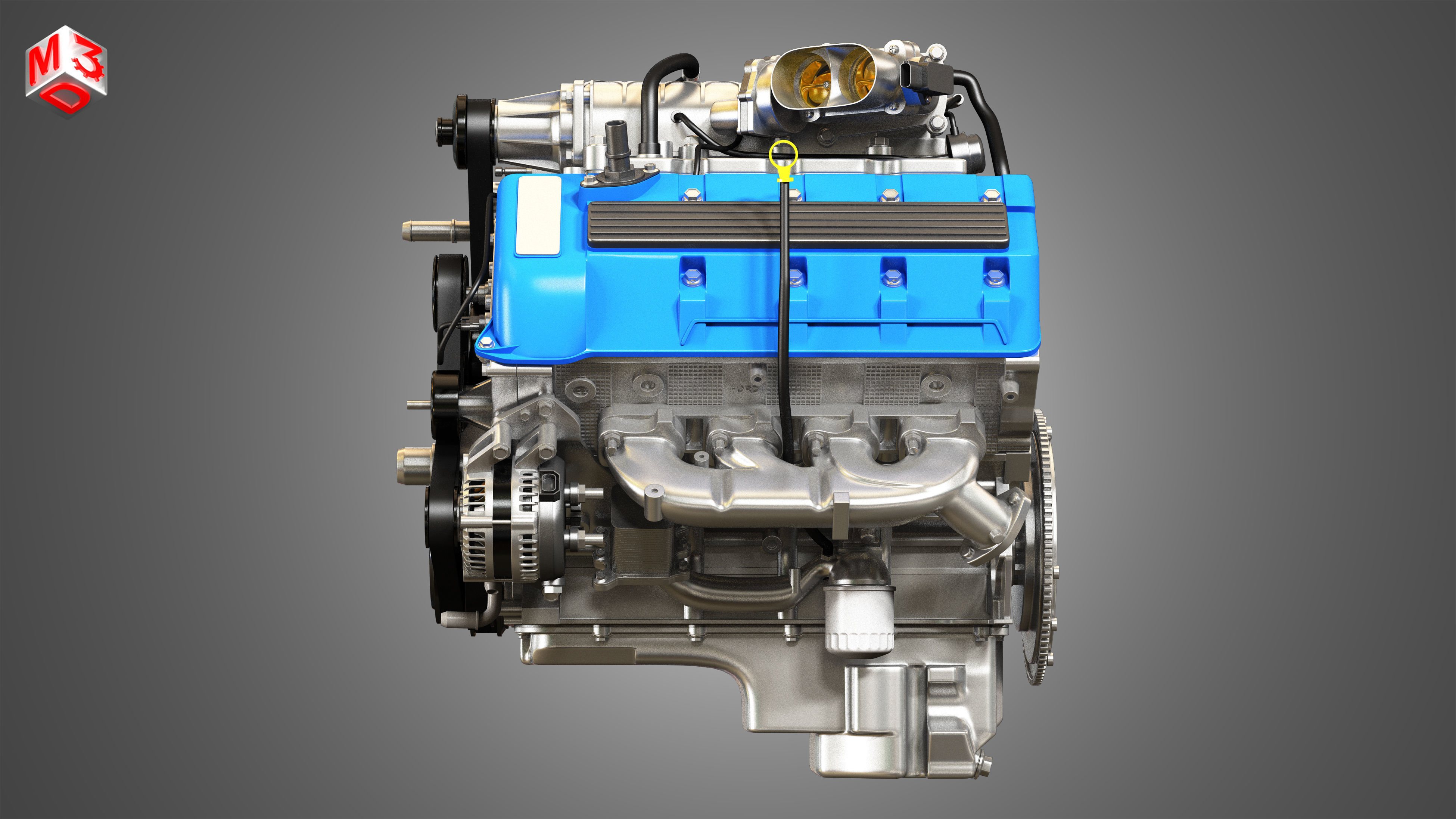 V8 supercharger Car Engine with Full Internal and External Parts 3D ...
