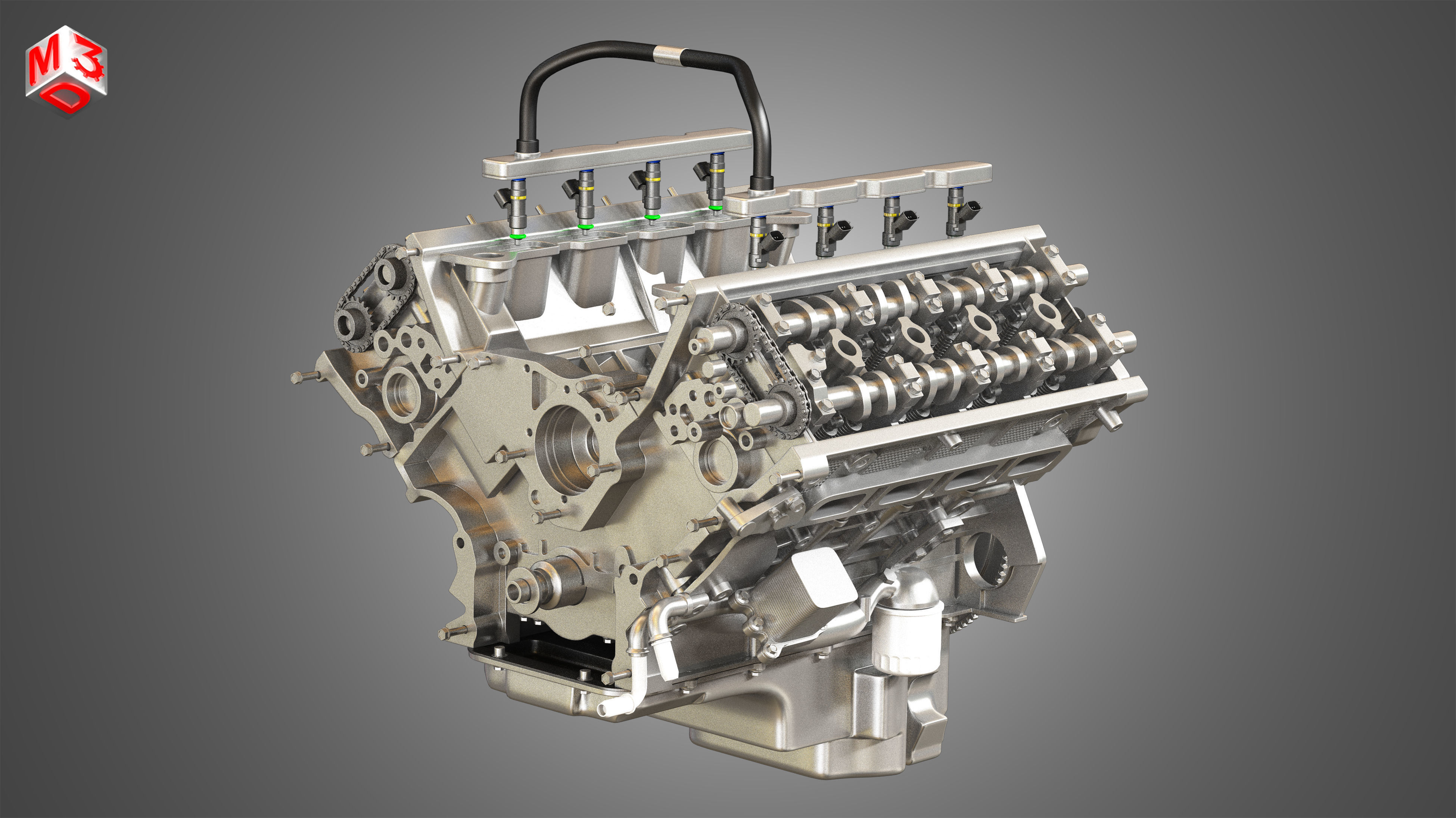 V8 supercharger Car Engine with Full Internal and External Parts 3D ...