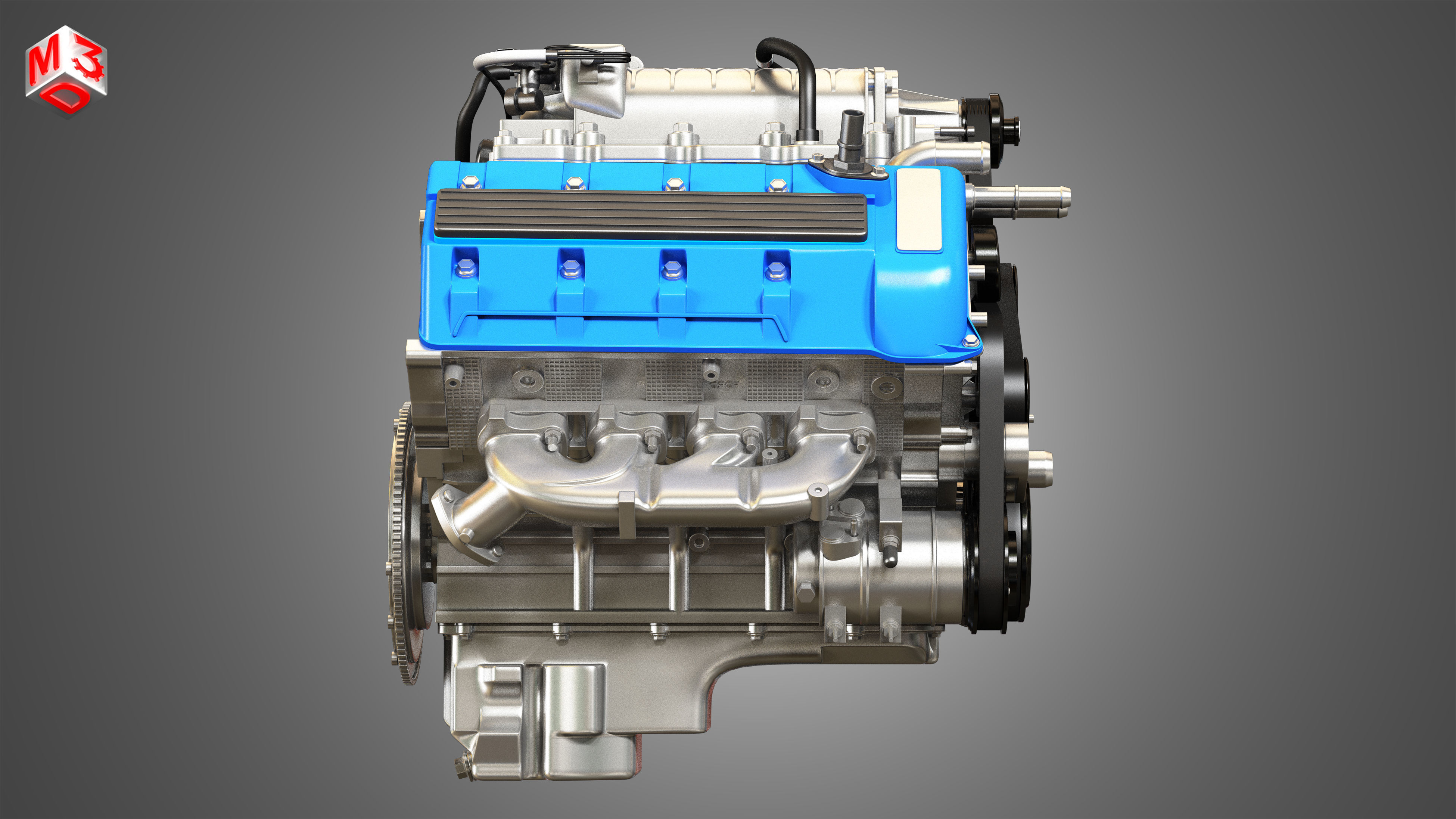V8 supercharger Car Engine with Full Internal and External Parts 3D ...