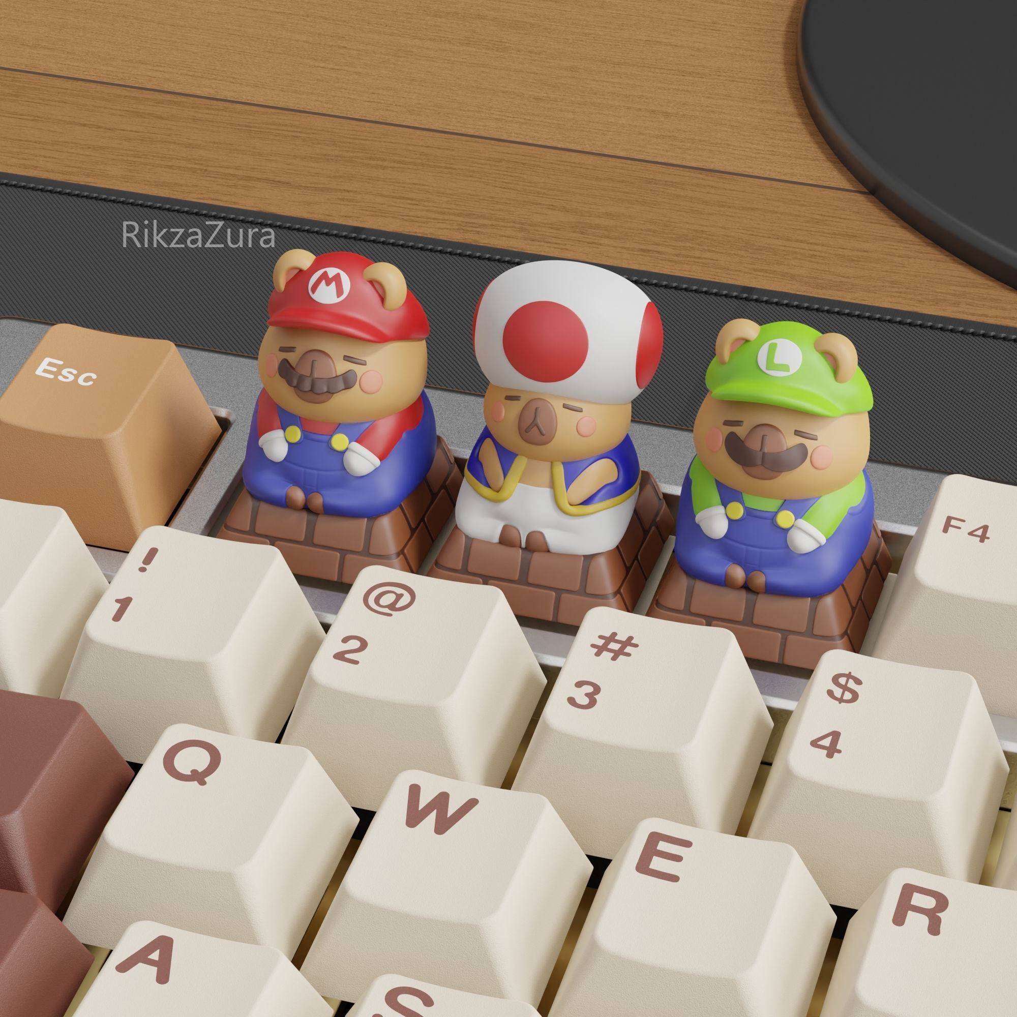 CUTE CAPYBARA SUPER MARIO KEYCAPS - MECHANICAL KEYBOARD 3D model 3D ...