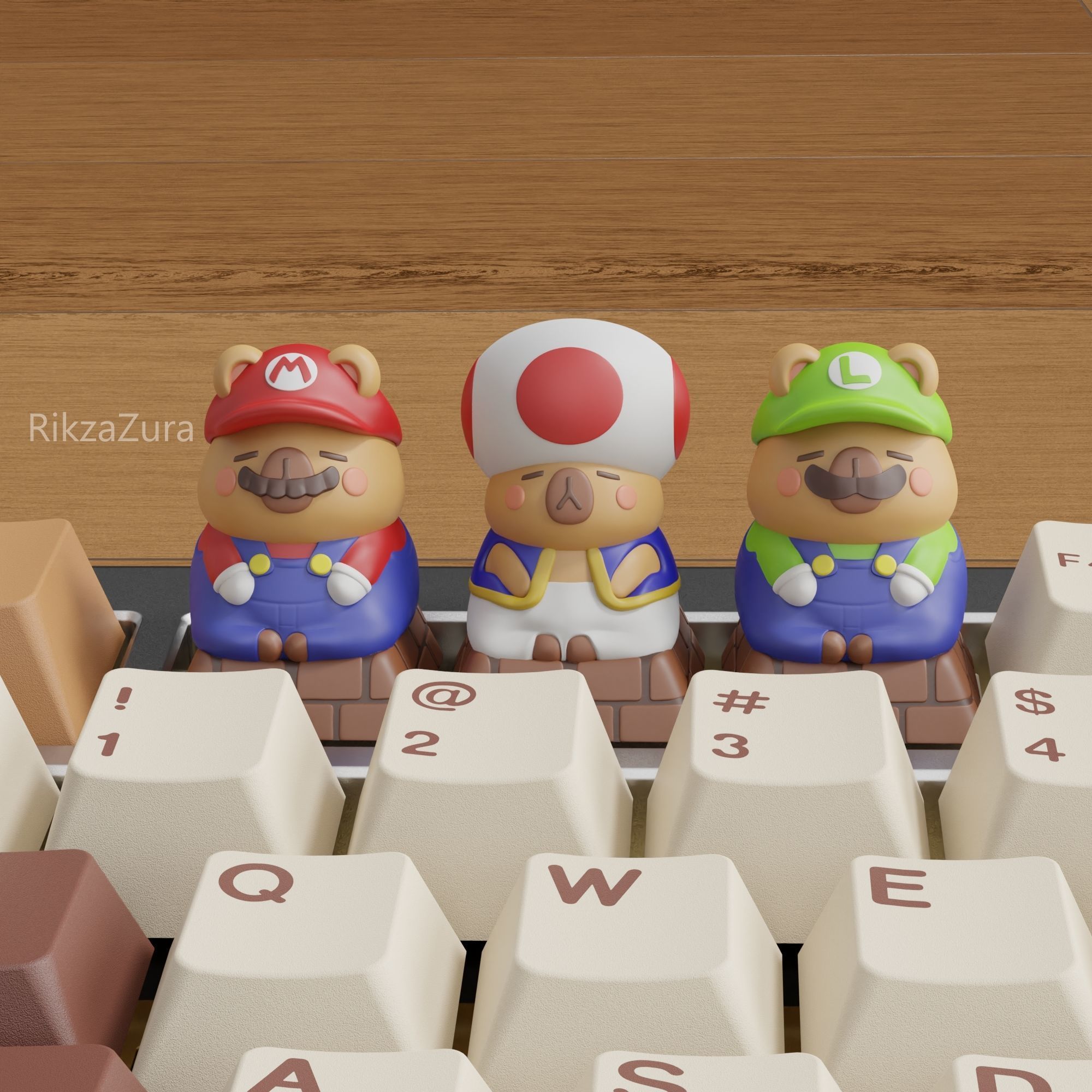 CUTE CAPYBARA SUPER MARIO KEYCAPS - MECHANICAL KEYBOARD 3D model 3D ...
