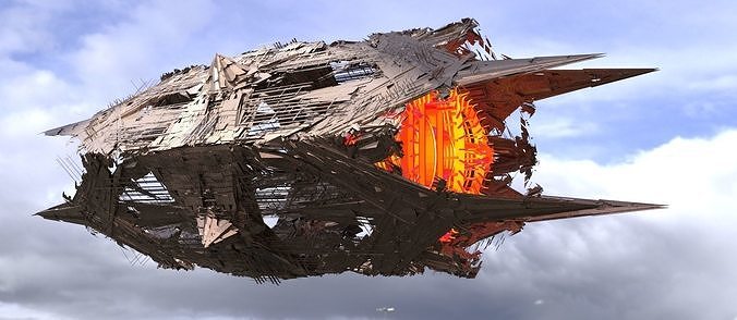 Planet destroyer Dystopian airship zeppelin 3D model | CGTrader