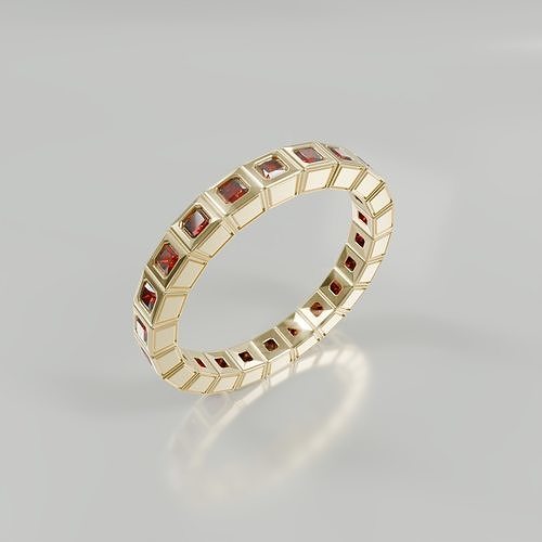 Radiant Ruby Eternity Band Ring - 3D print ready free 3D model 3D ...