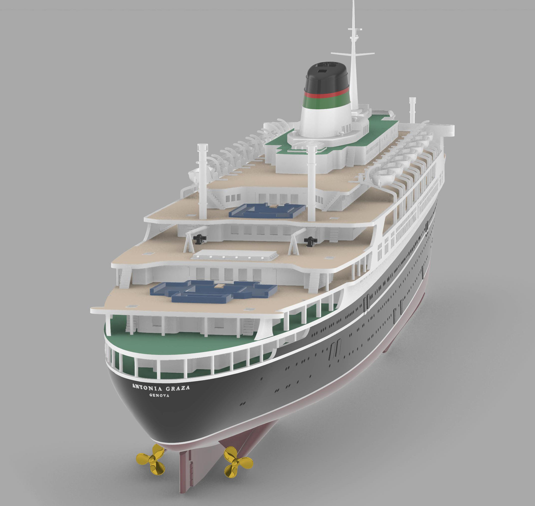 MS ANTONIA GRAZA fictional ocean liner from the movie Ghost Ship 3D model 3D printable | CGTrader